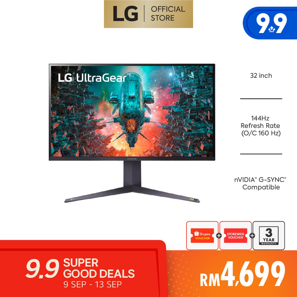 LG 32''32GQ950 UltraGear™ UHD 4K Nano IPS with ATW 1ms 144Hz HDR 1000 ...