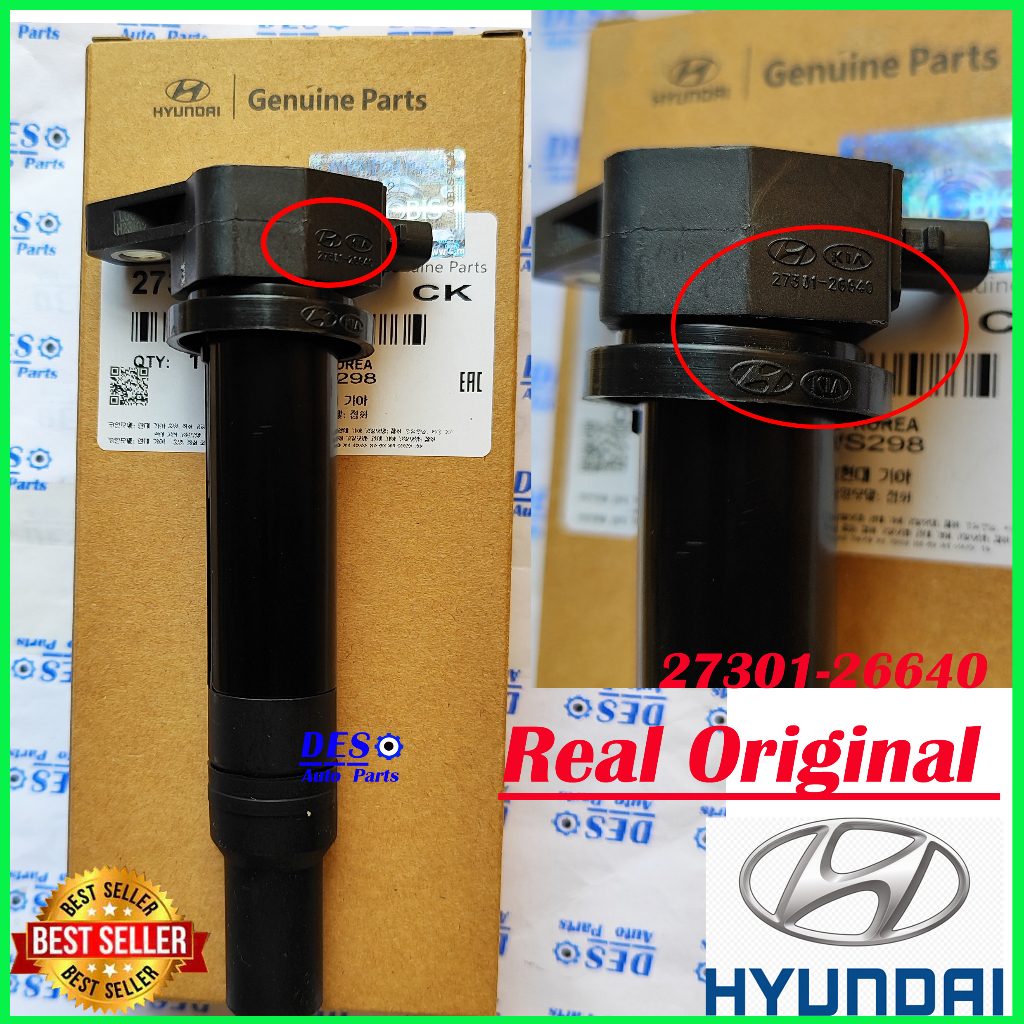 Original Hyundai Kia Ignition Plug Coil 27301-26640 Accent MC Rio JB ...