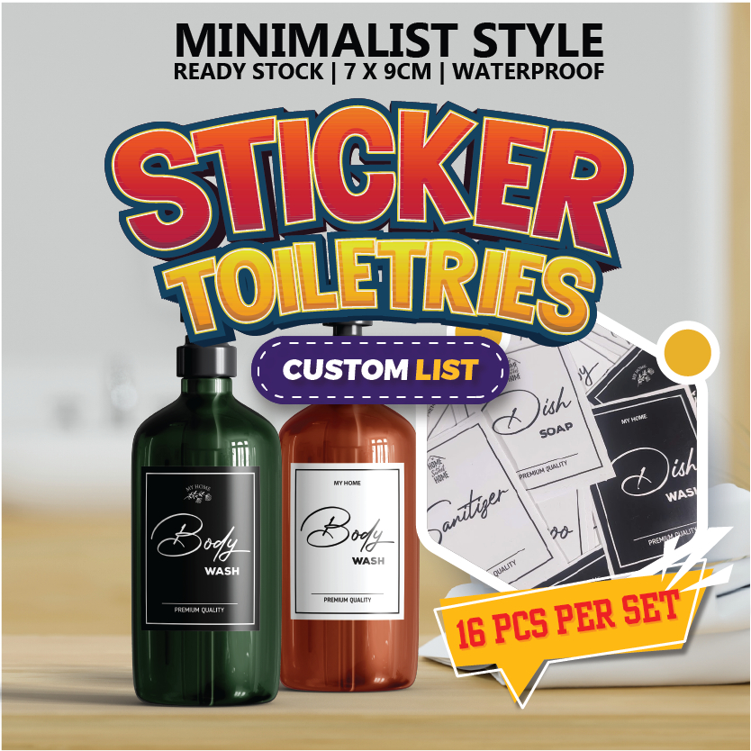7 X 9CM | CUSTOM STICKER TOILETRIES | WATERPROOF DETERGENT & LAUNDRY ...