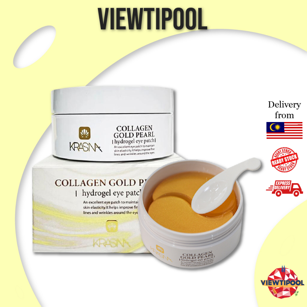 KRASNA Collagen Gold Pearl Hydrogel Eye Patch 1.4g x 60 patches ( Wrinkle Care ) | Shopee Malaysia