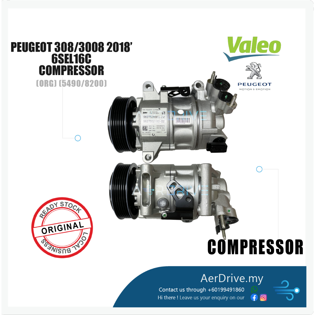 ORIGINAL VALEO PEUGEOT 308/3008 T9 2014 6PK Compressor (813178 / 813430 ...