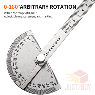 【10cm/14cm】180 Degree Protractor Metal Ruler Angle Finder Stainless ...