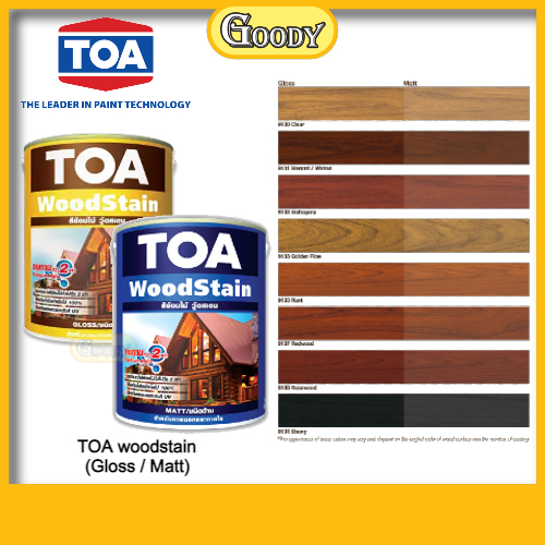 TOA 5L Woodstain Paint Gloss / Matt ( Interior & Exterior Wood Syelek ...