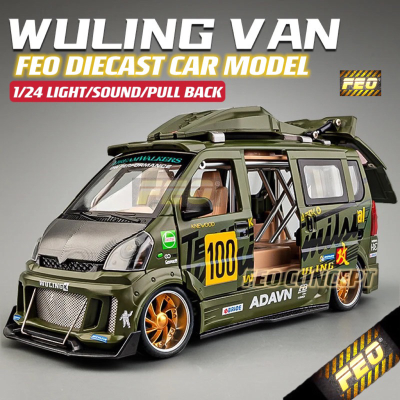 FEO Truck 1/24 JDM Wuling Van Diecast Car Model Alloy Car Diecast Model ...