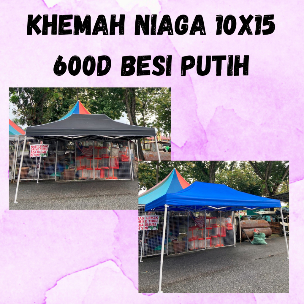 KHEMAH NIAGA KAIN NYLON AA+ 600D SAIZ 10ft X 15ft (3M X 4.5M) BESI ...