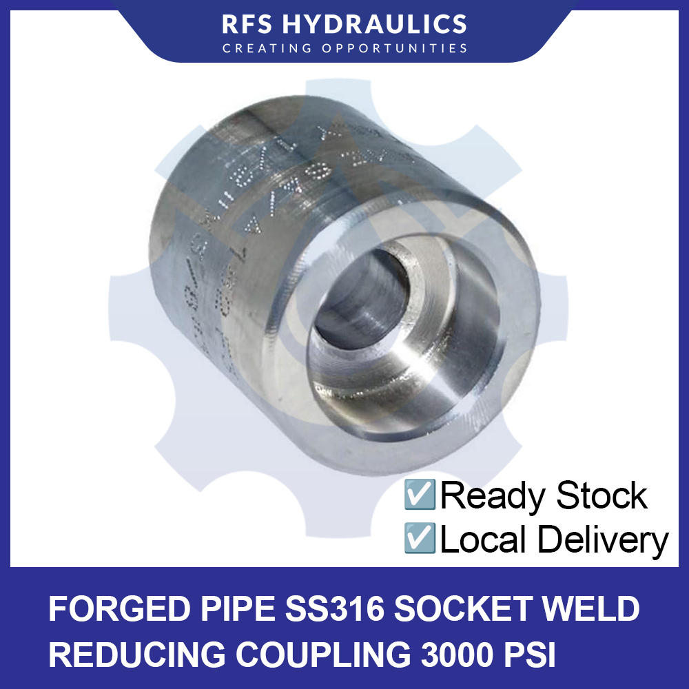 RFS Stainless Steel SS316, 1/2" to 1 1/2" Socket Weld Reducing Coupling ...
