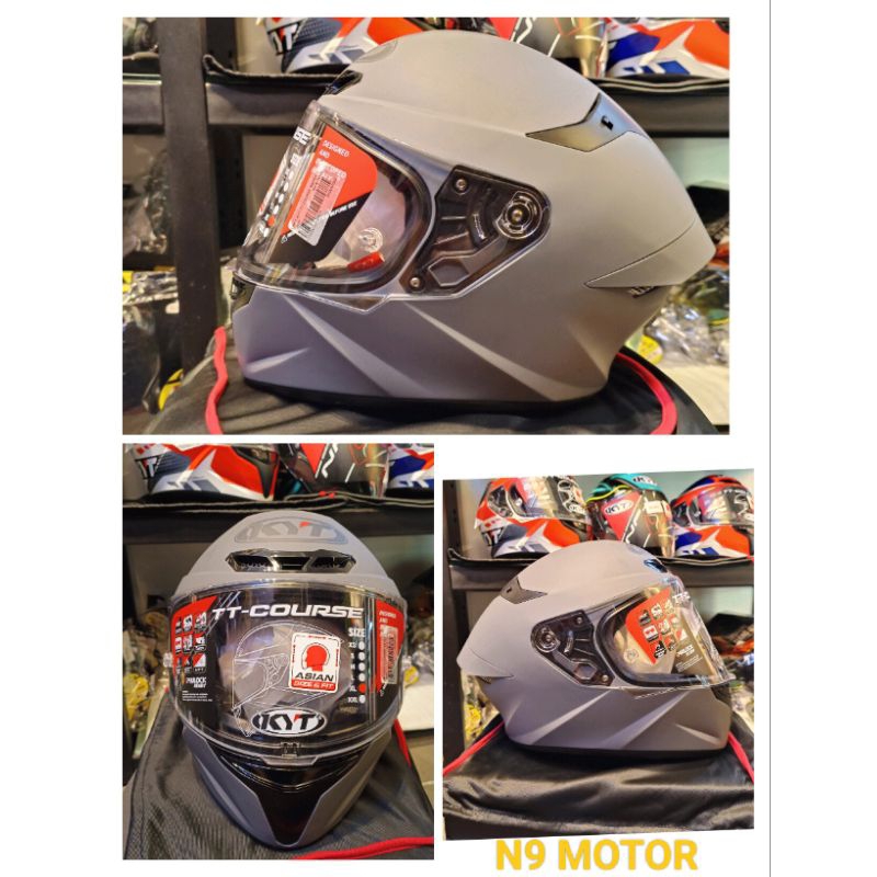 KYT TT-COURSE FULL FACE HELMET -MATT GREY | Shopee Malaysia