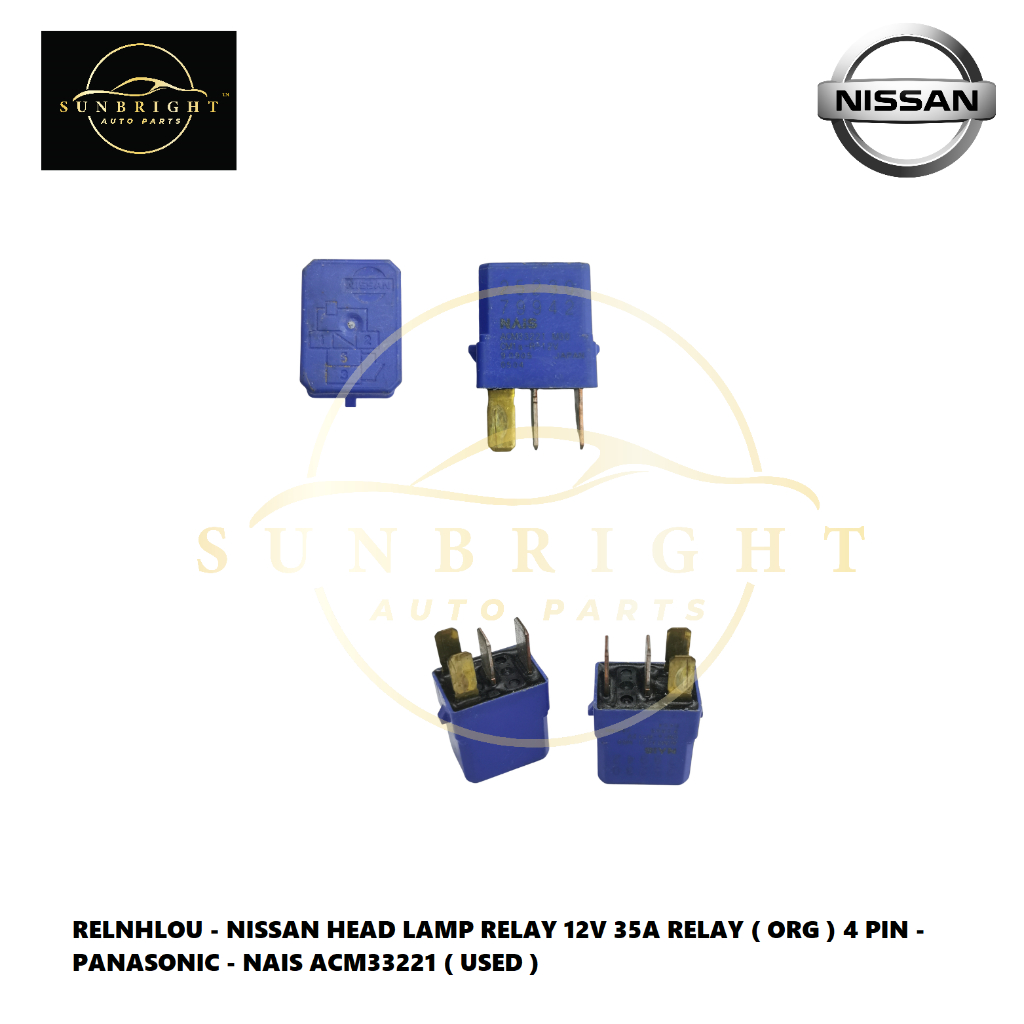 NISSAN HEAD LAMP RELAY 12V 35A RELAY ( ORG ) 4 PIN - PANASONIC - NAIS ...