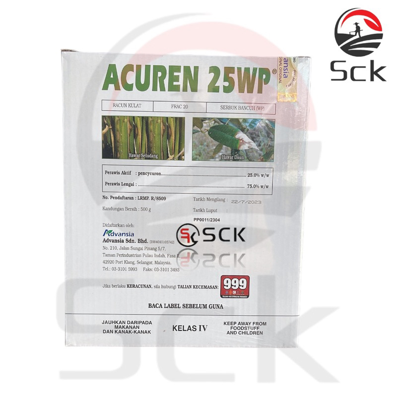 ACUREN 25WP 500gm|Advansia|Racun kulat mengawal Hawar Daun|sama dgn Monceren 25WP | Shopee Malaysia