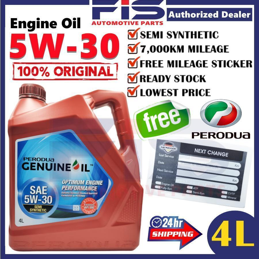 FIS Original Perodua Engine Oil 5W30 4Liter Semi Synthetic Perodua Alza ...