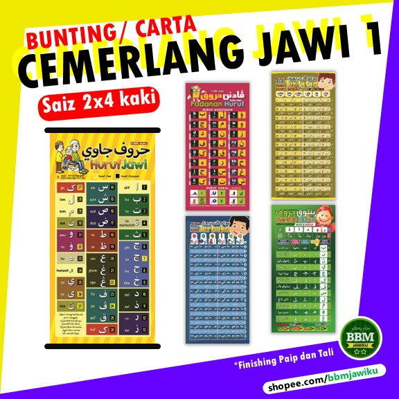 Banner Bunting Cemerlang Jawi - BBM Jawiku Banner Jawi Carta Jawi ...