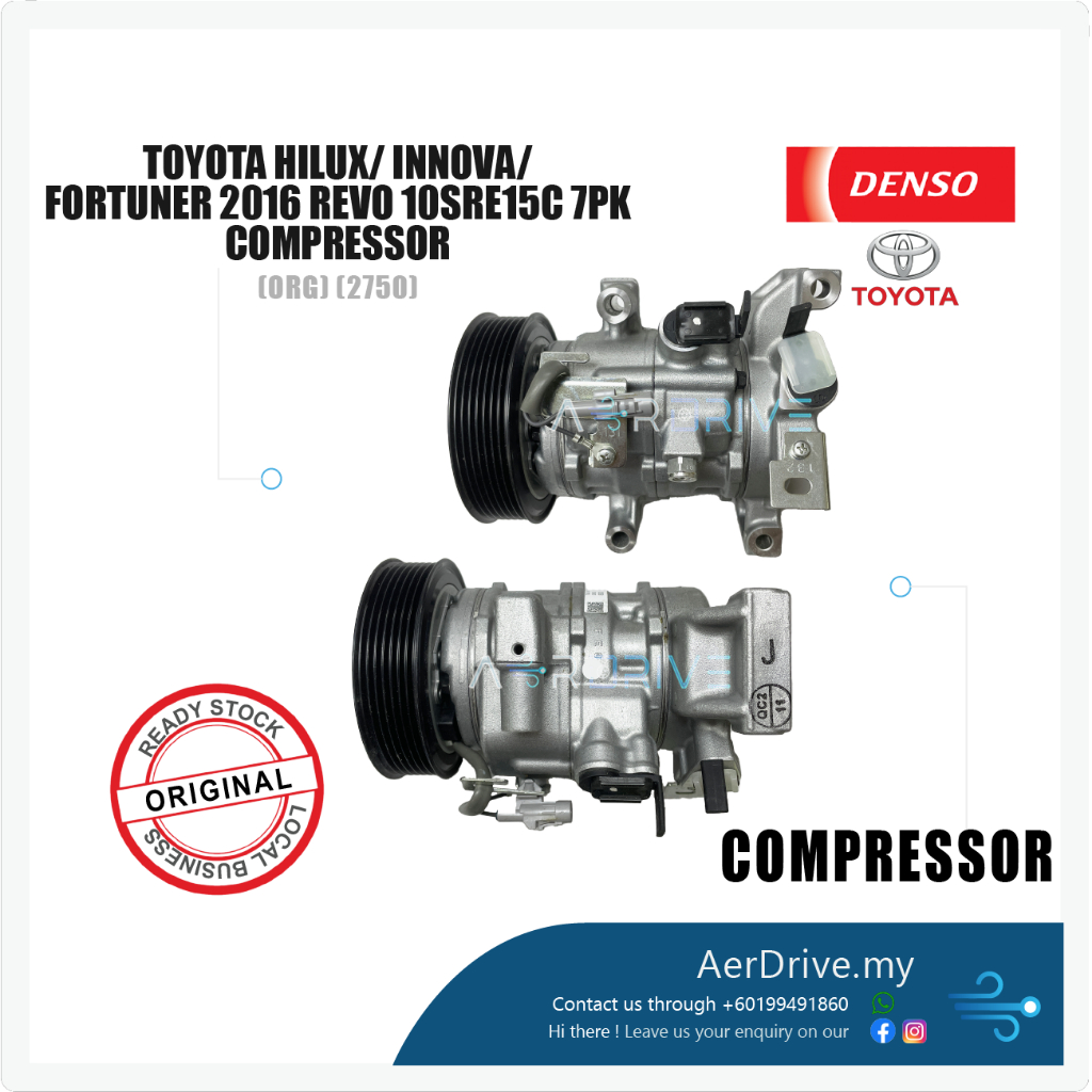 DENSO ORIGINAL TOYOTA HILUX GUN126 REVO 7PK 10SRE11C COMPRESSOR ( 8530 ...
