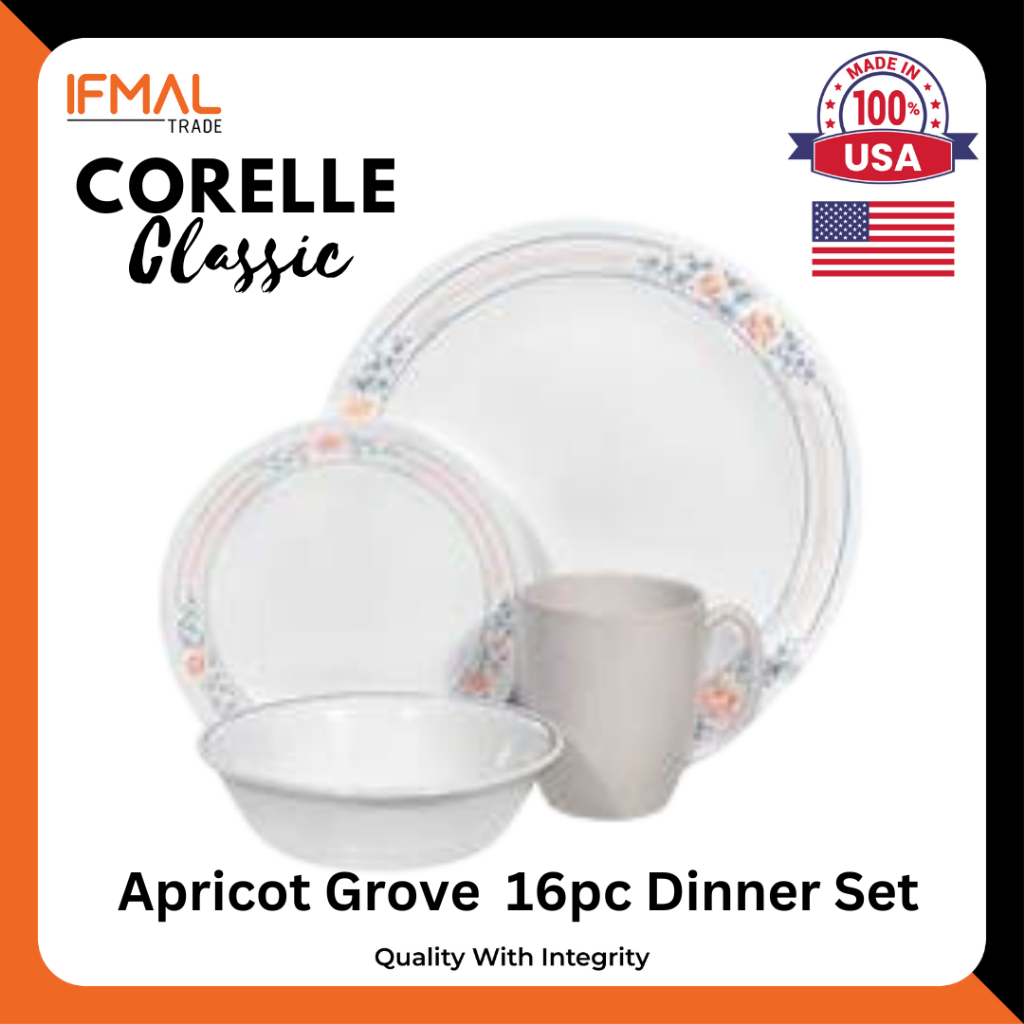 (Ready Stock!!) Corelle Apricot Grove 16pc Dinnerware Set | Classic ...
