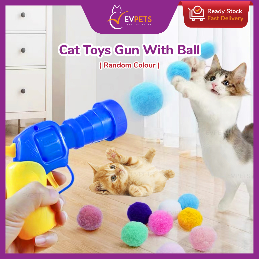 Cat Toy Gun with Ball Cat Interactive Ball Cat Toy Pet Supplies ...
