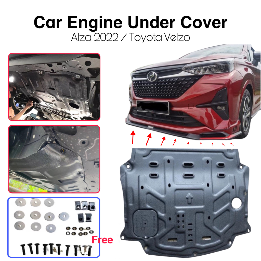 Axia 2023 Alza 2022 Velzo penutup bawah enjin guard bonnet Car engine ...