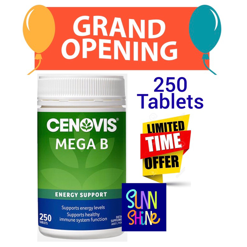 Cenovis Mega B support Energy levels 250 Tablets Vitamin B Original ...