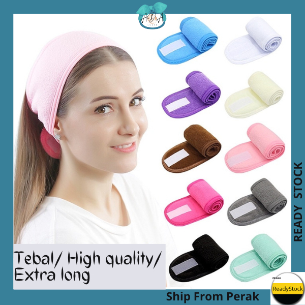 AIDA MakeUp Spa Facial Head Extra Long Hair Band Thick Sport Sweat Head ...