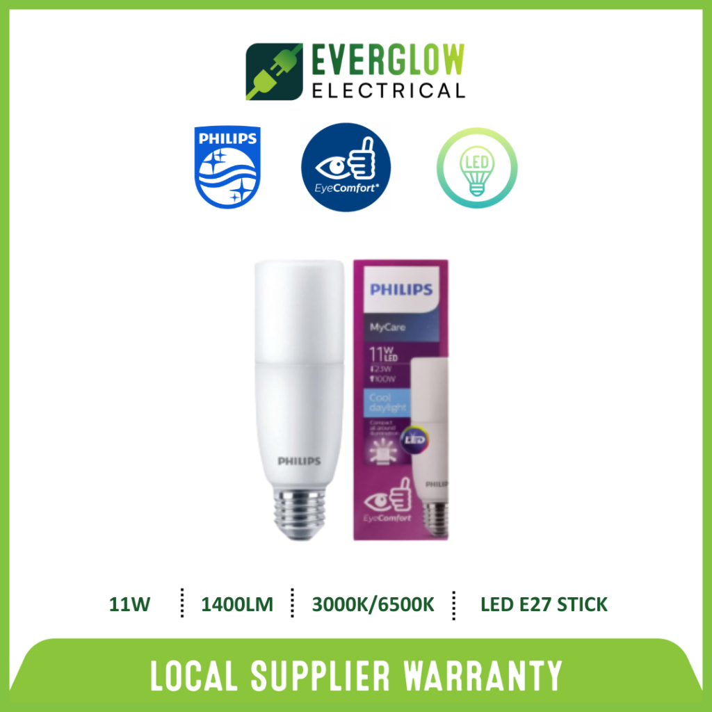 PHILIPS MYCARE EYECOMFORT LED STICK 11W E27 1400LM 3000K/6500K LED BULB | Shopee Malaysia