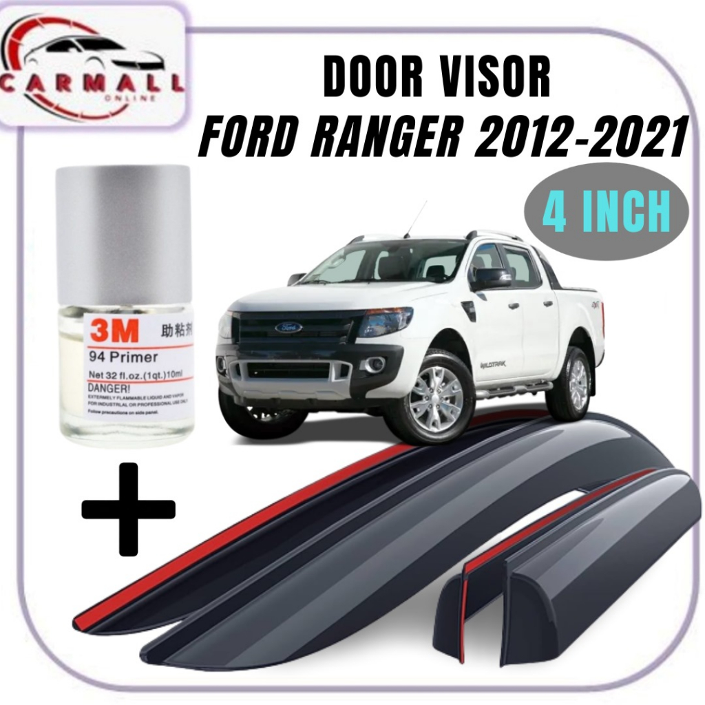 Ford Ranger T6/T7 2012-2021 Door Visor Wind Deflector Air Press Window ...