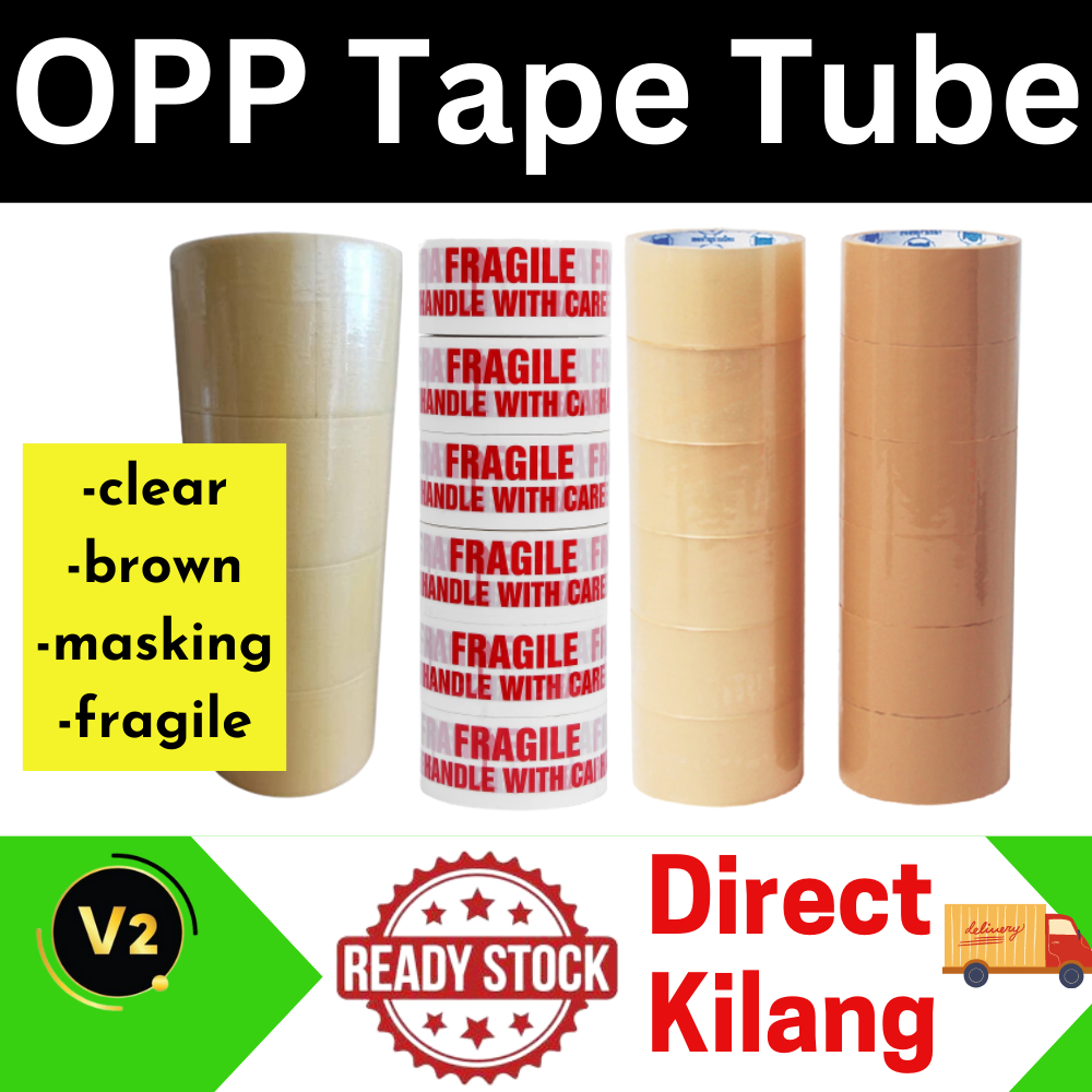 🔥6 ROLLS SET🔥Opp Tape / Fragile Tape / Masking Tape / Transparent tape ...