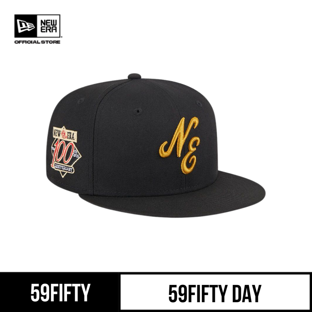 New Era 59FIFTY Script Logo 59FIFTY Day Black Fitted Cap | Shopee Malaysia