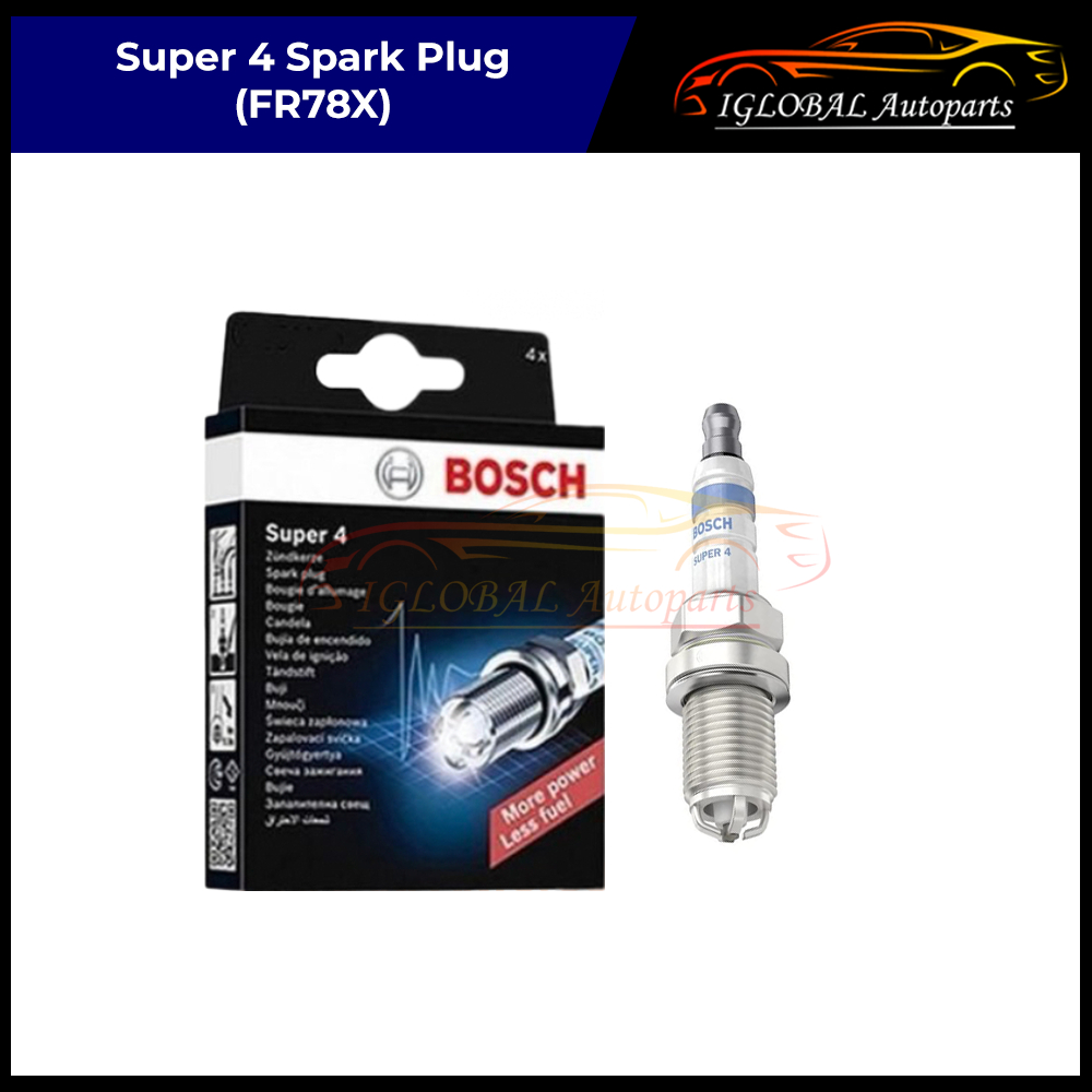 (1pc) Bosch FR78X Super 4 Spark Plug - Proton Wira 1.6, Waja 1.6, Perdana 2.0 / Perodua Kelisa ...