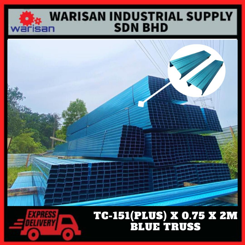 C Channel / V Batten Besi Bumbung Rak Bunga Besi Biru Blue Section 6.5 ...