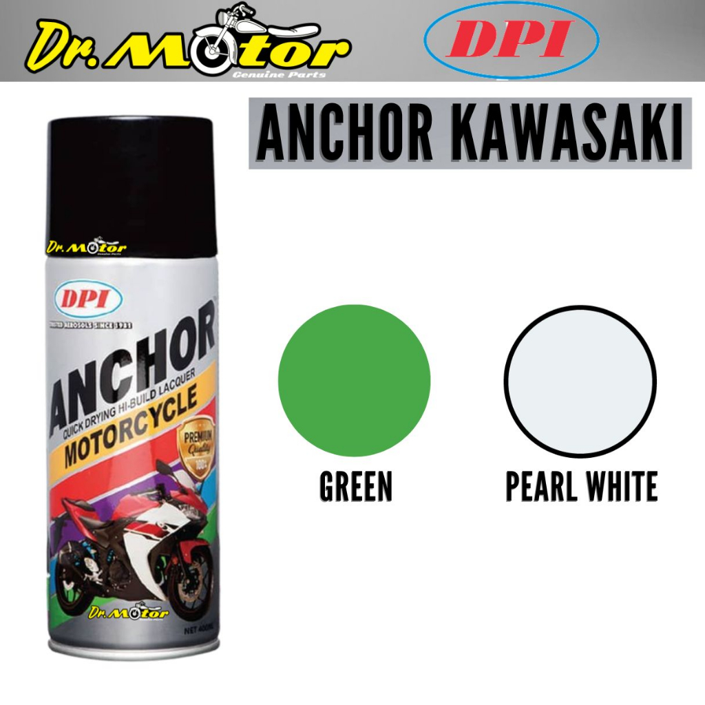 ANCHOR Kawasaki K417* K417 K 417 K411* GREEN Pearl White KAWASAKI CAN SPRAY PAINT CAT SPRAY TIN ...