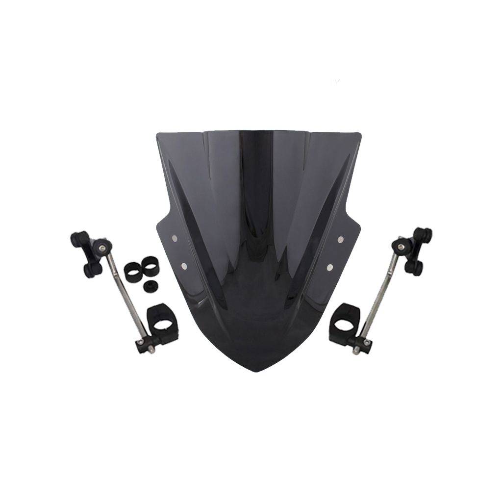 Motorcycle Universal Windshield WindScreen with Bracket for 22mm ...