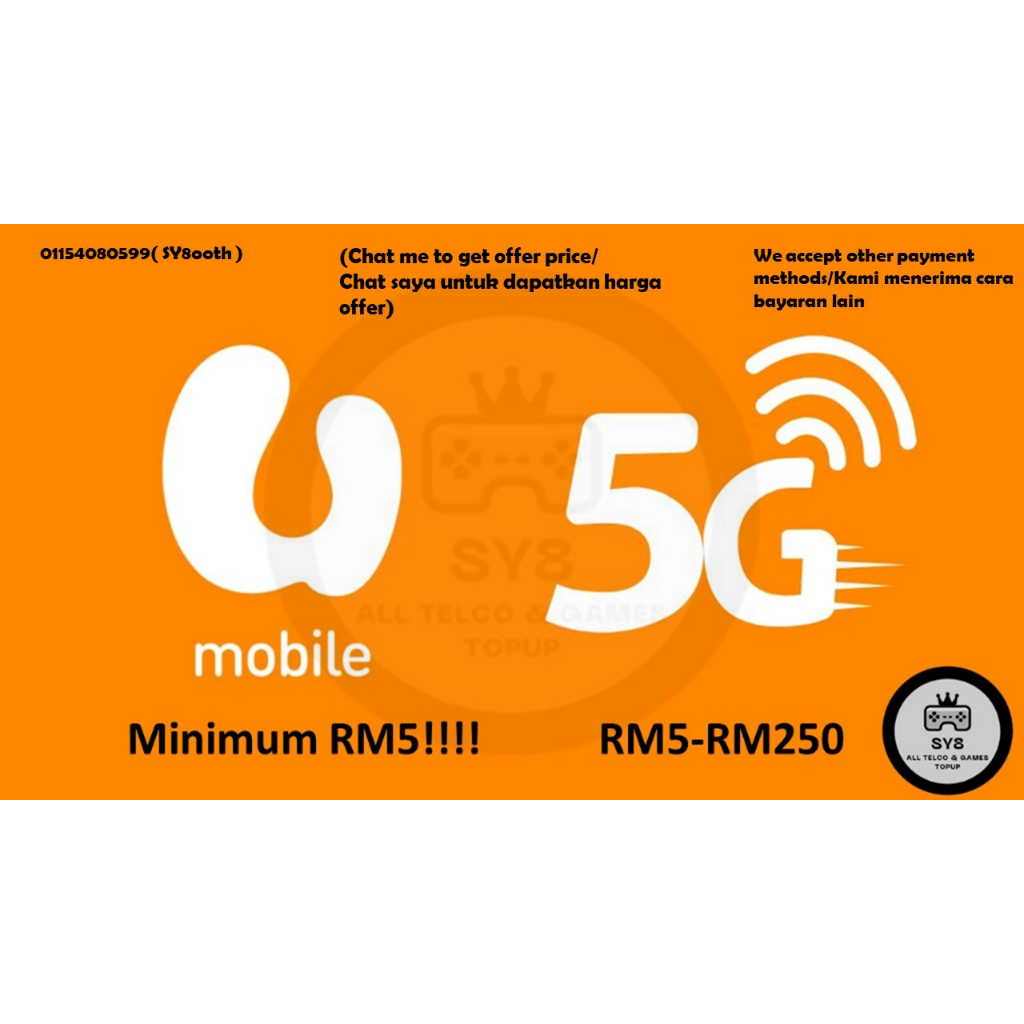 [SY8] U Mobile Postpaid bill payment/Phone bill | RM 5 minimum｜usually ...