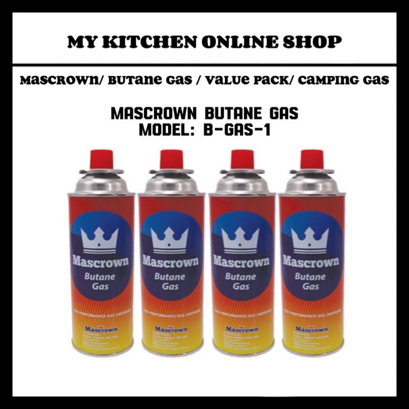🔥LOW PRICE🔥MASCROWN Butane Gas Bottle (1 BOTTLES ONLY) Portable Gas Tin ...
