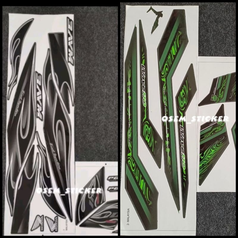 STICKER HONDA WAVE 110 / 110RS / 110RSX API VIRAL/HIJAU LUMUT | Shopee ...