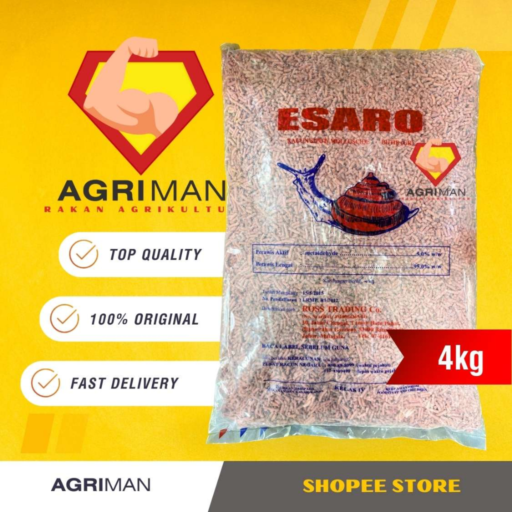 Esaro 4kg - Metaldehyde 5.0% GR (Molluscicides/Racun Siput) | Shopee ...