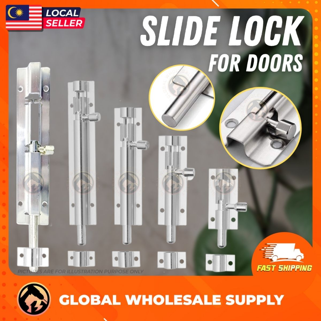 2" / 2.5" / 4" / 5" / 6" Door Latch Sliding Lock Barrel Bolt With ...