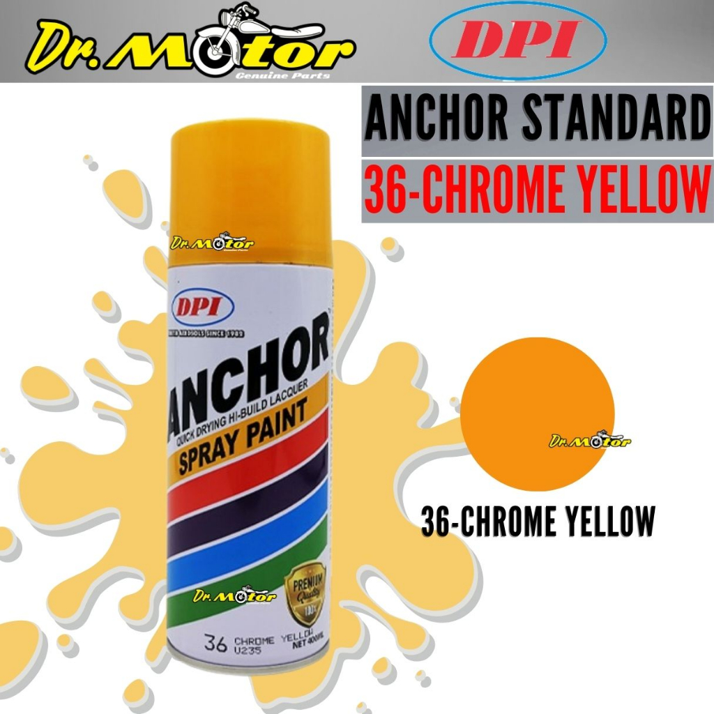 ANCHOR 36 Chrome Yellow Can Spray Paint 400ML Cat Spray Tin 100% ...