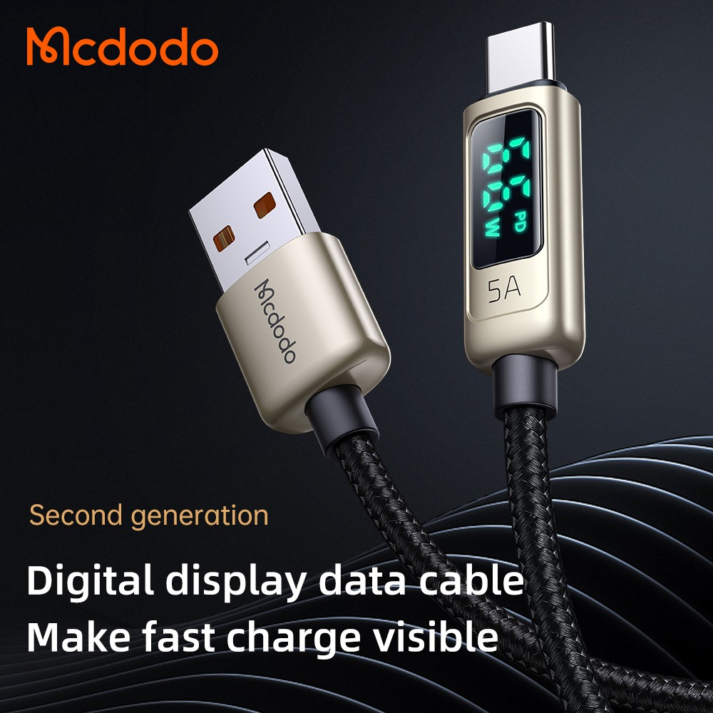 MCDODO CA-869 Digital Pro 6A Type C USB Data Cable / 6A Super Fast Quick Charging / Digital ...
