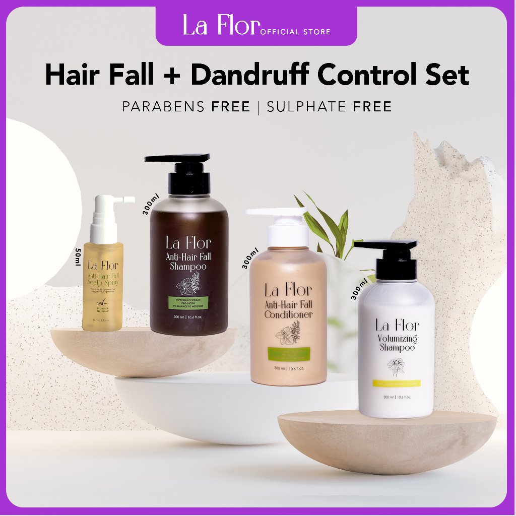La Flor Anti Dandruff and Anti Hair Fall Set 300ml | Shopee Malaysia