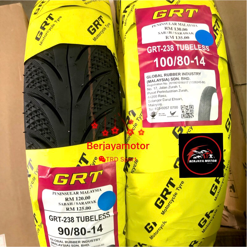 Tayar scooter R14 R16 70/90 80/90 90/90 90/80 100/80 120/70 140/70 Ego ...