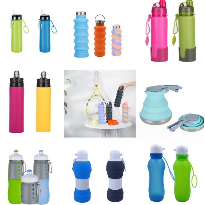 Fold Water Bottle Collapsible botol lipat Silicone Bottle Foldable 折叠水罐 ...