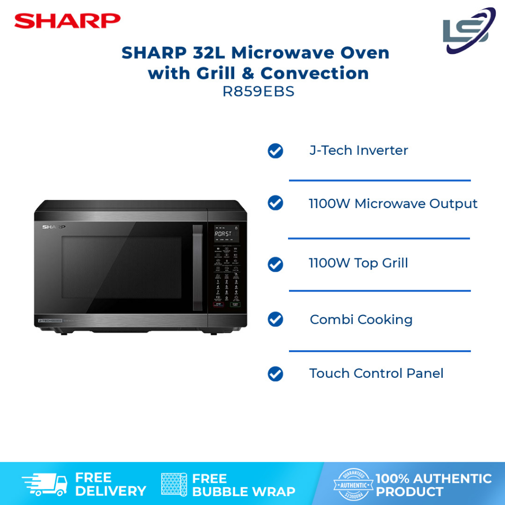 SHARP 32L Microwave Oven with Grill & Convection R859EBS | Auto Menu ...