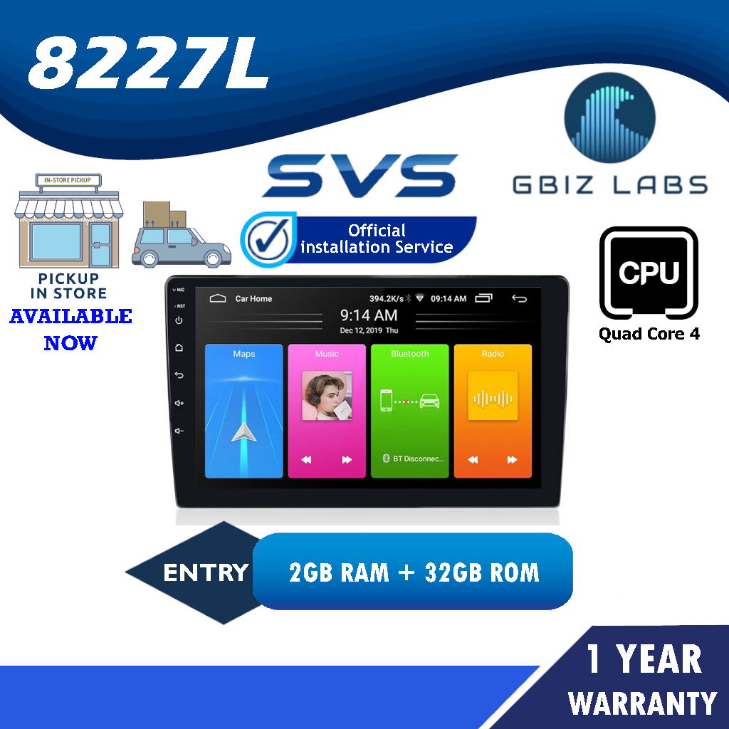 SVS ENTRY SERIES IPS 8227L 2GB RAM + 32GB ROM DSP CAR ANDROID PLAYER ...
