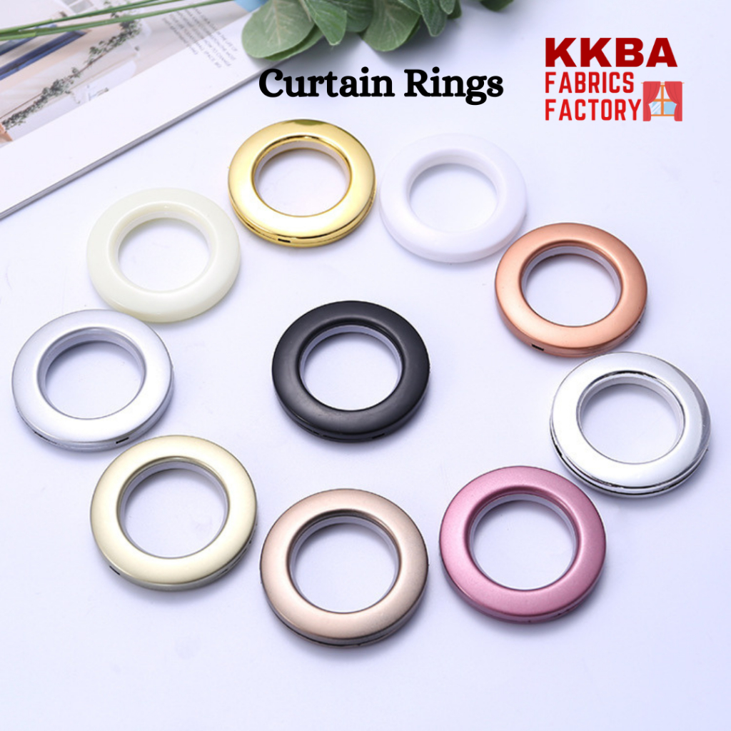 Curtain Eyelet Ring Nano Silencer ABS Gold Flower Patterned Curtain ...