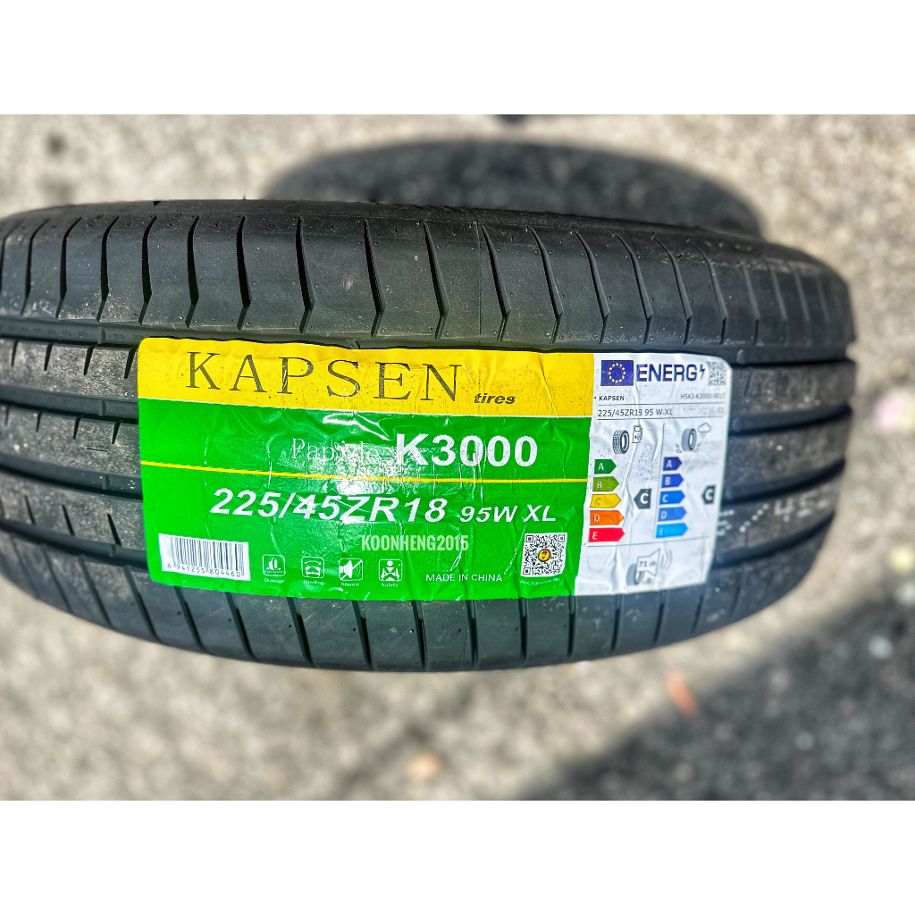 New Tires KAPSEN Tayar PAPIDE K3000 225/45R18 - READY STOCK | Shopee ...