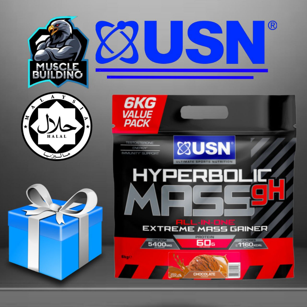 Halal USN Hyperbolic Mass (6kg) gH Extreme Weight Gainer Protein Powder ...