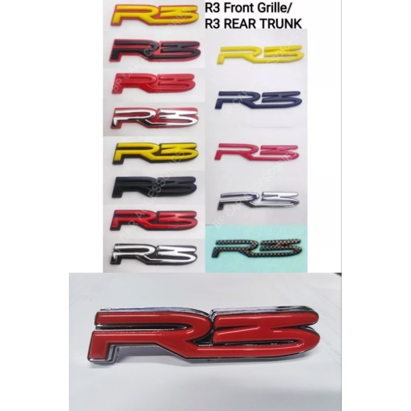 Emblem R3 Plastic For Rear Trunk/Front Grille | Shopee Malaysia