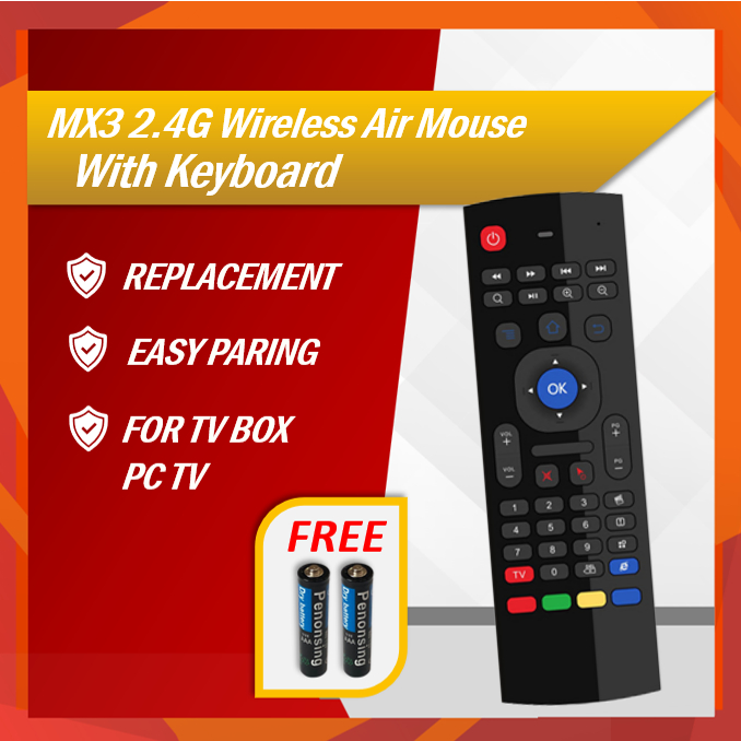 Airmouse & voice remote mx3 / mx3 mini Basic for TV Box PC Alat Kawalan ...