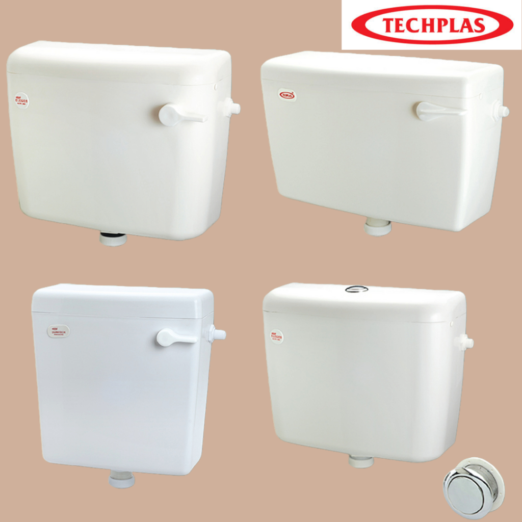 TECHPLAS Elegen Plastic Cistern Toilet Flush Tank Low Level / Push ...