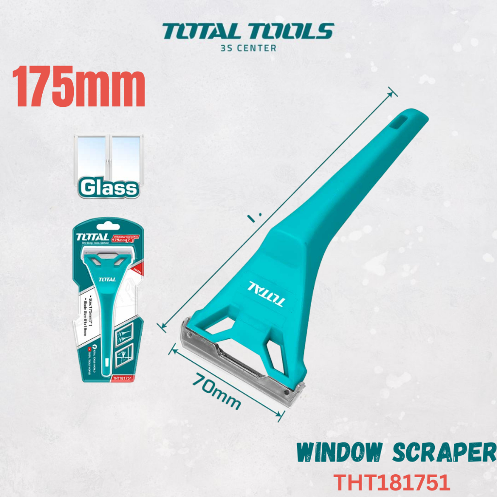 TOTAL Window scraper 7“ [175mm] + free 1Pc ( Utility Knife Blade 61 ...