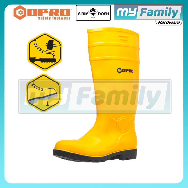 OPRO 100 SIRIM DOSH Wellington Safety Rubber Working Footwear Boot Shoe ...