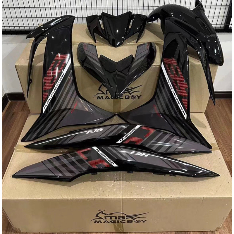 MAGIC BOY LC135 FI V8 BATMAN RED / BLACK DESIGN BODY COVER KIT SET ( ORIGINAL VIETNAM Limited ...